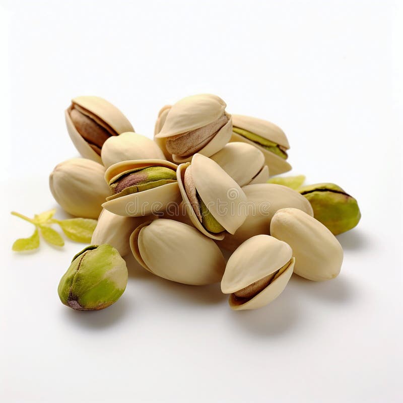 Natural Pistachios in Hard Beige Shell with Green Nuts Inside Stock ...