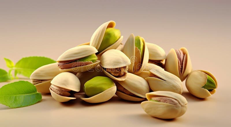 Natural Pistachios in Hard Beige Shell with Green Nuts Inside Stock ...