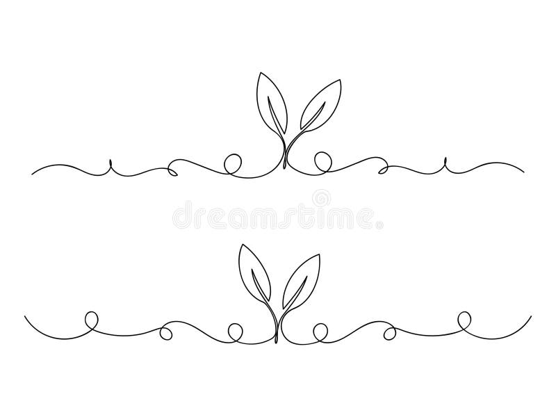 Natural Plants Continuous One Line Art Isolated Stock Vector ...