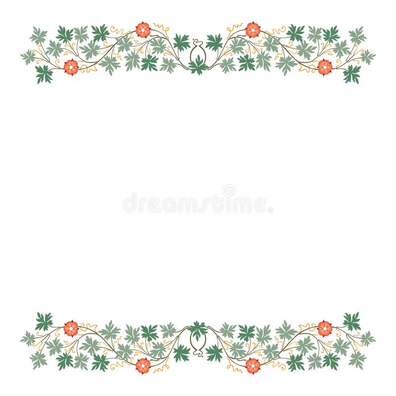 Natural Plants and Flowers Frame Stock Vector - Illustration of ...