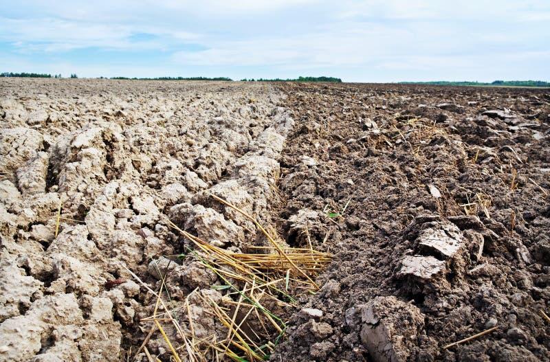 Natural plowed field. stock image. Image of field, earth - 18812403