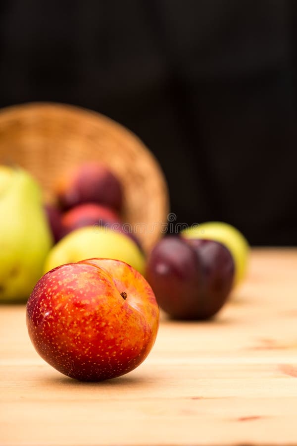 Natural plums close-up stock image. Image of plate, nature - 60846987