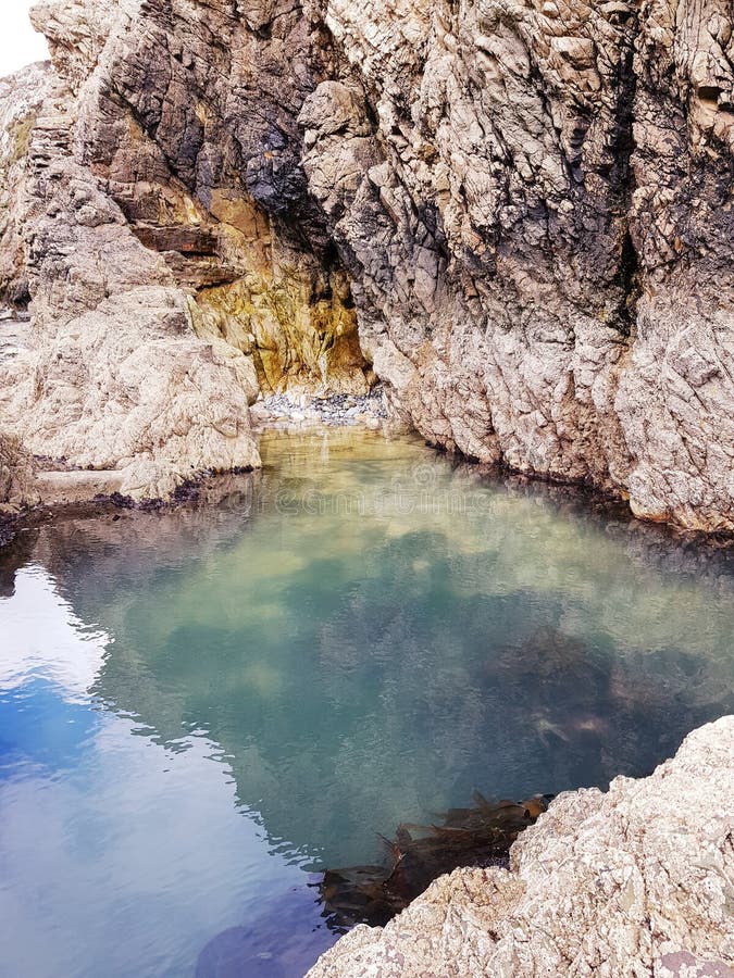 Natural Pool, Hidden Beach in Howth, Ireland.Irish Sea Stock Image ...
