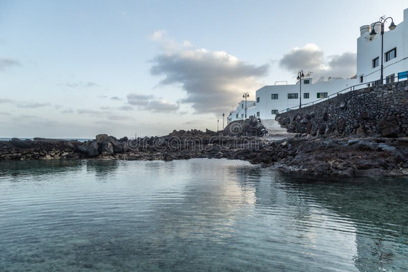 Natural Pool in Lanzarote, Canary Islands Stock Photo - Image of ...