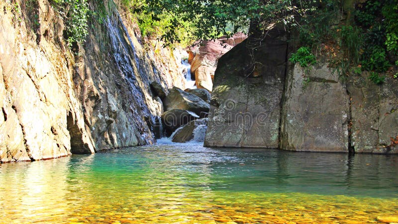 Natural Pool stock image. Image of waterfall, clear - 127959369