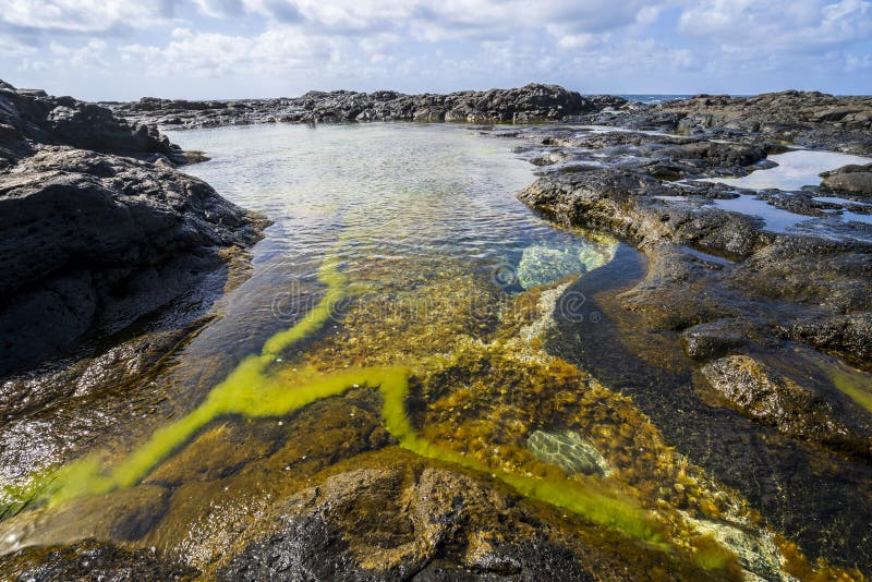 Natural Pools Charcones in Lanzarote, Canary Islands, Spain Stock Photo ...
