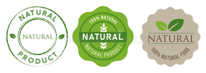 Natural Product Badge Emblem Logo Label Sticker Collection Stock ...