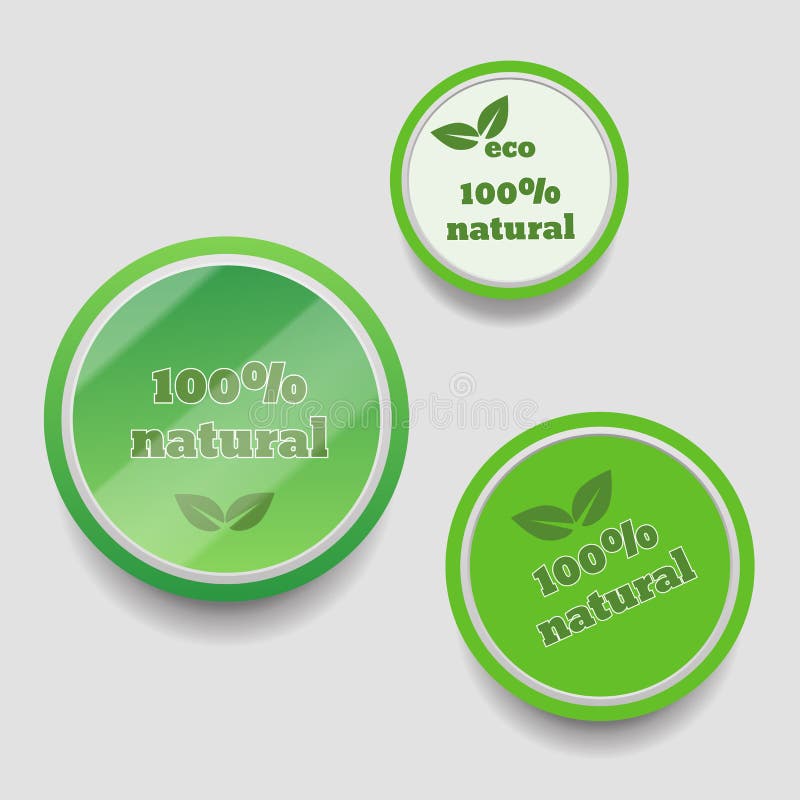 Natural Product Green Circle Sticker Eps 10 Illustration Stock ...