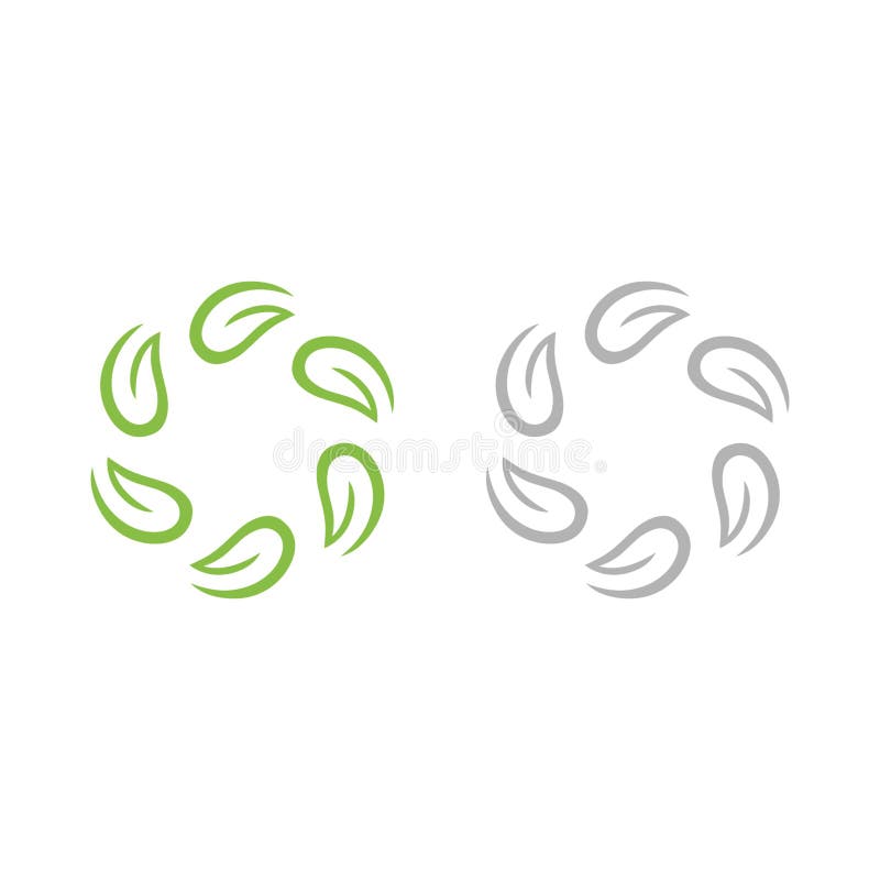 Natural Product Leaves in Circle Sign Symbol Logo Stock Illustration ...
