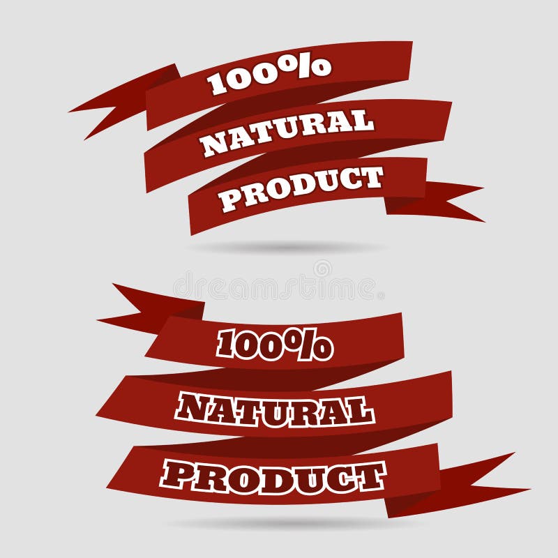 Natural Product Red Banner Sticker Eps 10 Illustration Stock ...