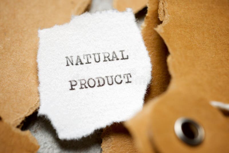 Natural Product Text Written on a Paper Stock Image - Image of concept ...