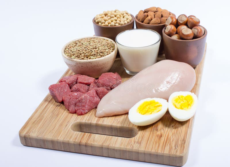 Natural Products Containing Plant and Animal Proteins. Stock Photo ...