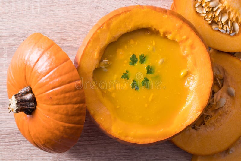 Natural Pumpkin with Cream or Pure Stock Image - Image of vegetable ...