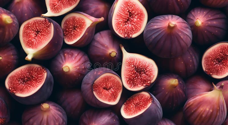 Natural Purple Figs with Small Grains, Fruit Fig Background Stock ...