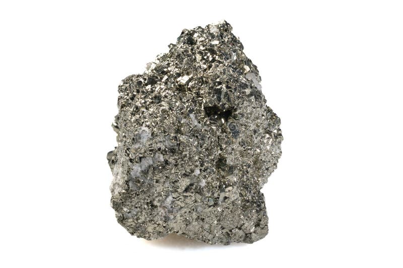 Natural Pyrite Crystal Formation on White Background Stock Image ...