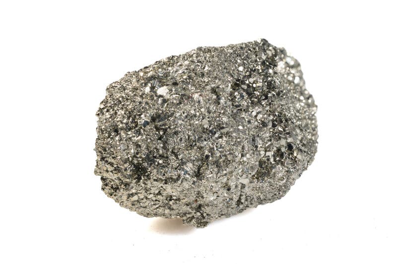 Natural Pyrite Specimen with Metallic Luster and Crystalline Structure ...