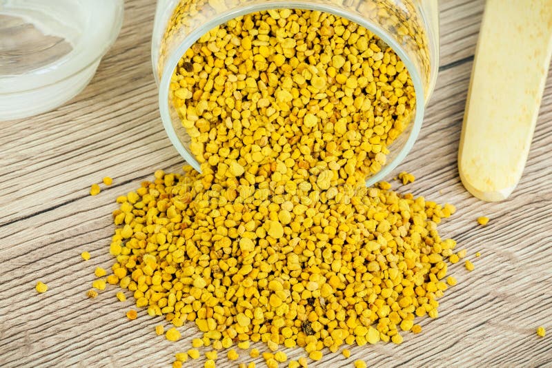 Natural Raw Bee Pollen on Table Stock Image - Image of energy, food ...