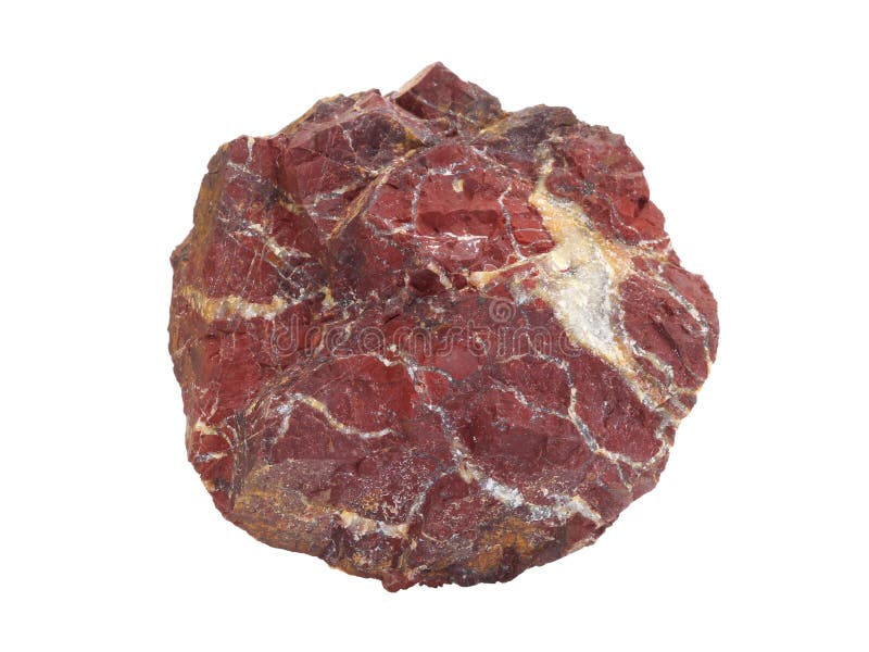 Natural Red Jasper Rock Specimen Isolated on White Background Stock ...