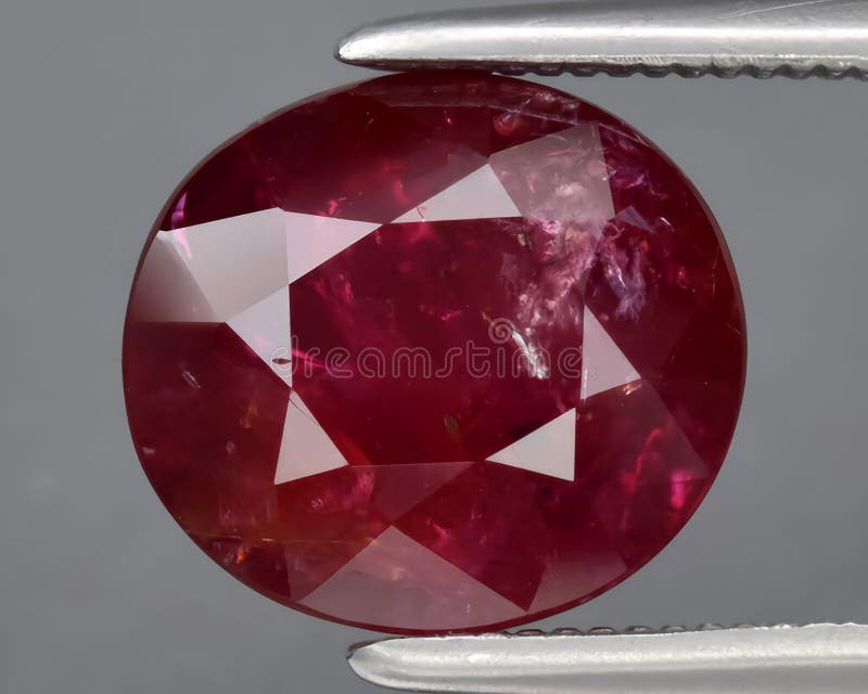 Natural Red Ruby Gem on the Background Stock Photo - Image of fashion ...