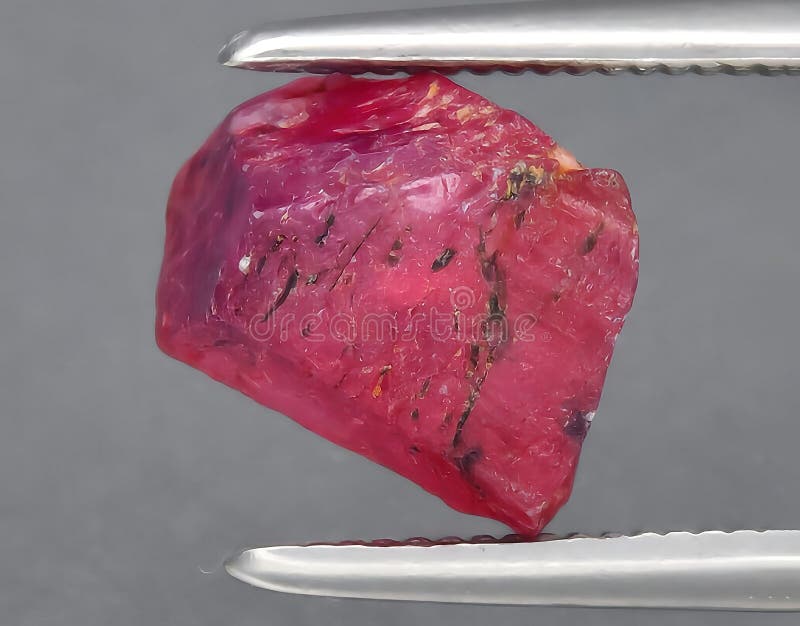 Natural Red Ruby Rough Gem on the Background Stock Photo - Image of ...