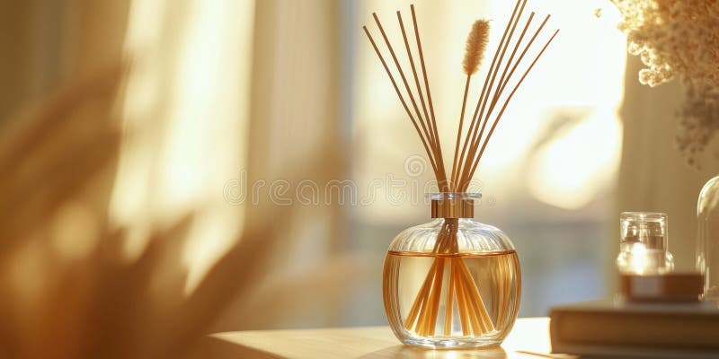 Natural Reed Diffuser in Sunlight Stock Image - Image of atmosphere ...