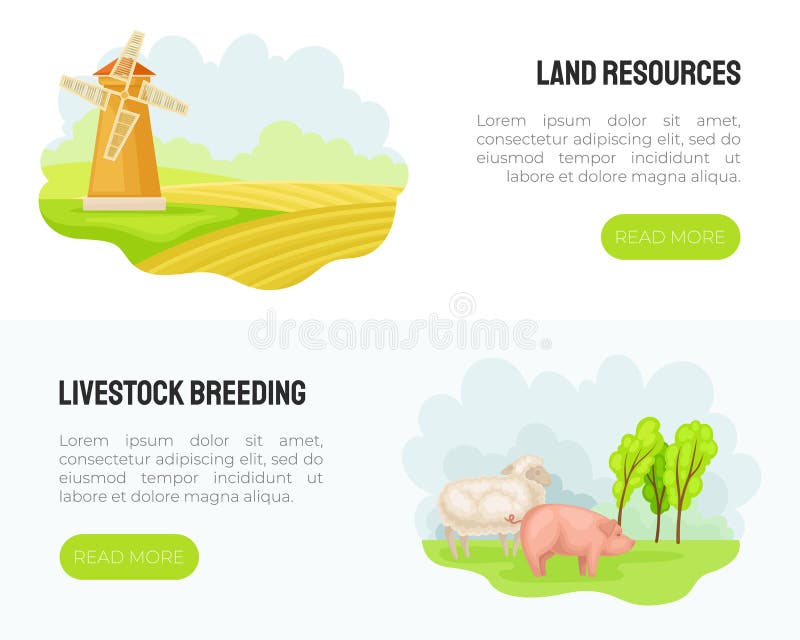 Natural Resources Banner Design with Environmental Alternative Vector ...