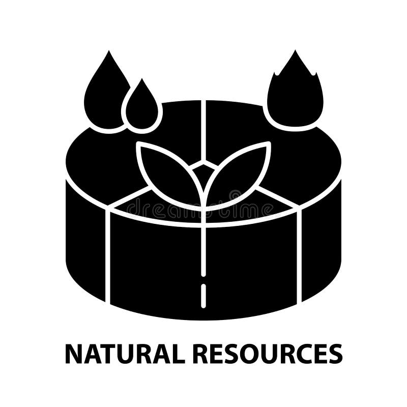 Natural Resources Icon, Black Vector Sign with Editable Strokes ...