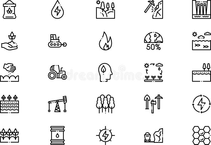 Natural Resources Icons Collection is a Vector Illustration with ...