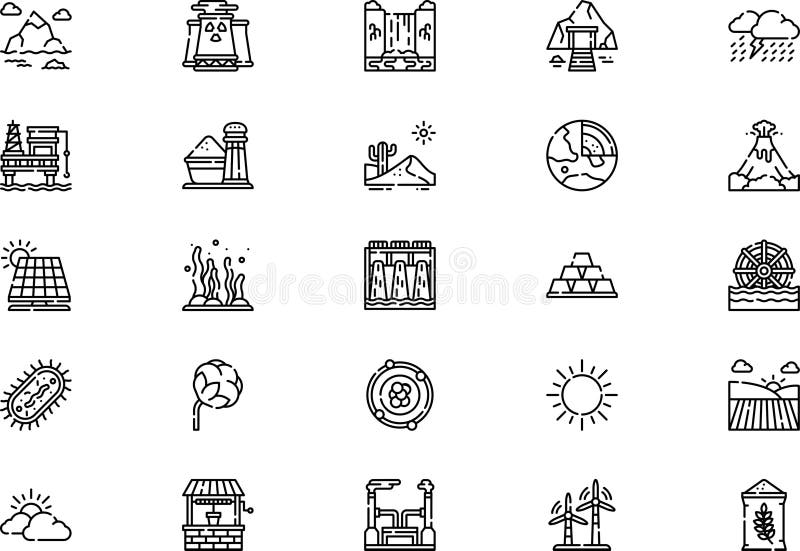 Natural Resources Icons Collection is a Vector Illustration with ...