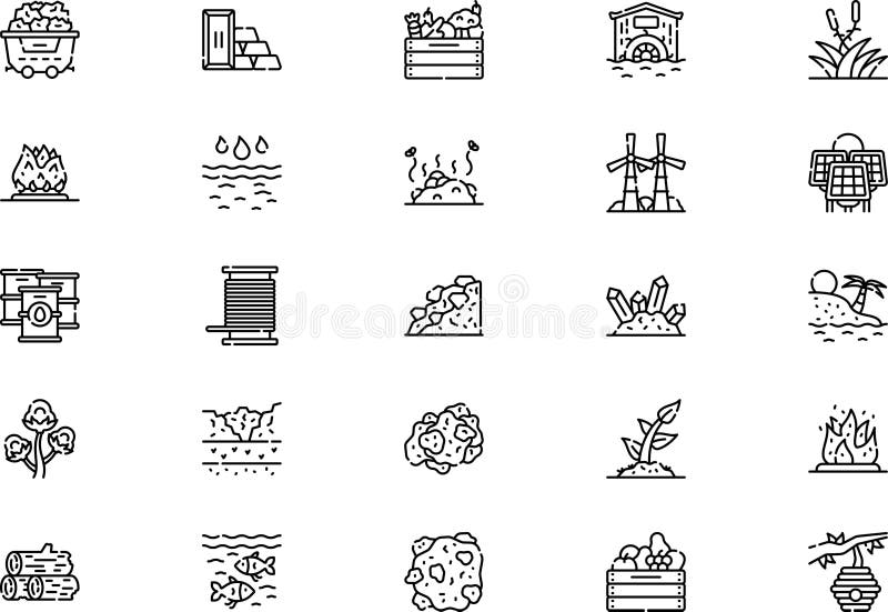 Natural Resources Icons Collection is a Vector Illustration with ...
