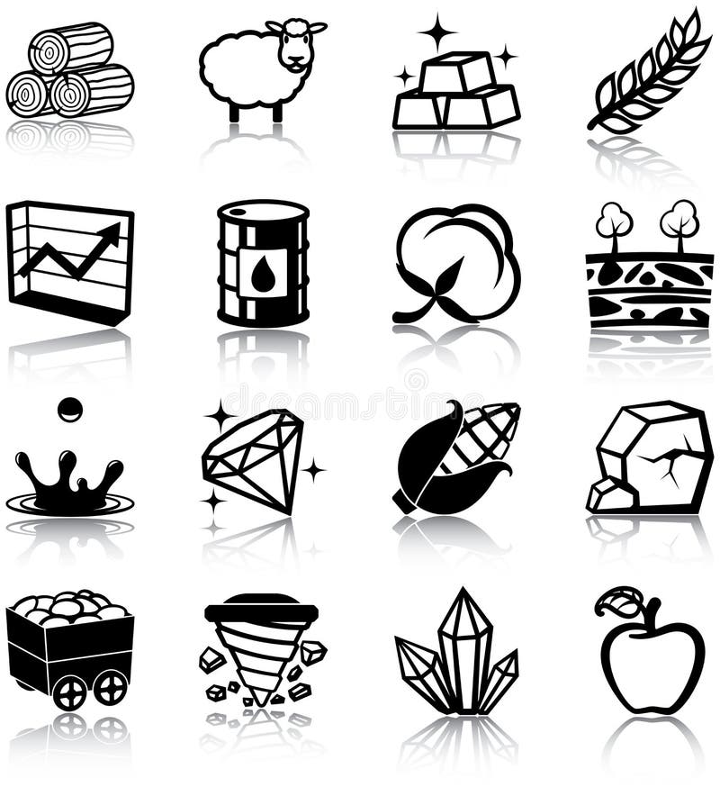 Natural resources icons stock vector. Illustration of diamond - 45200082