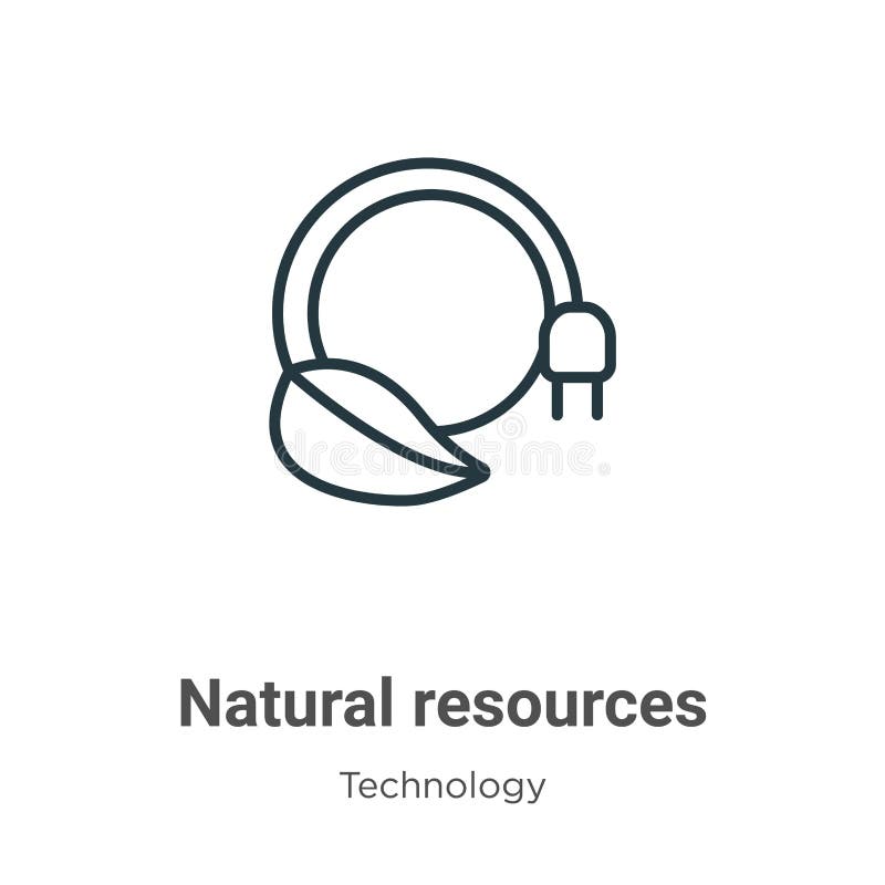Natural Resources Outline Vector Icon. Thin Line Black Natural ...