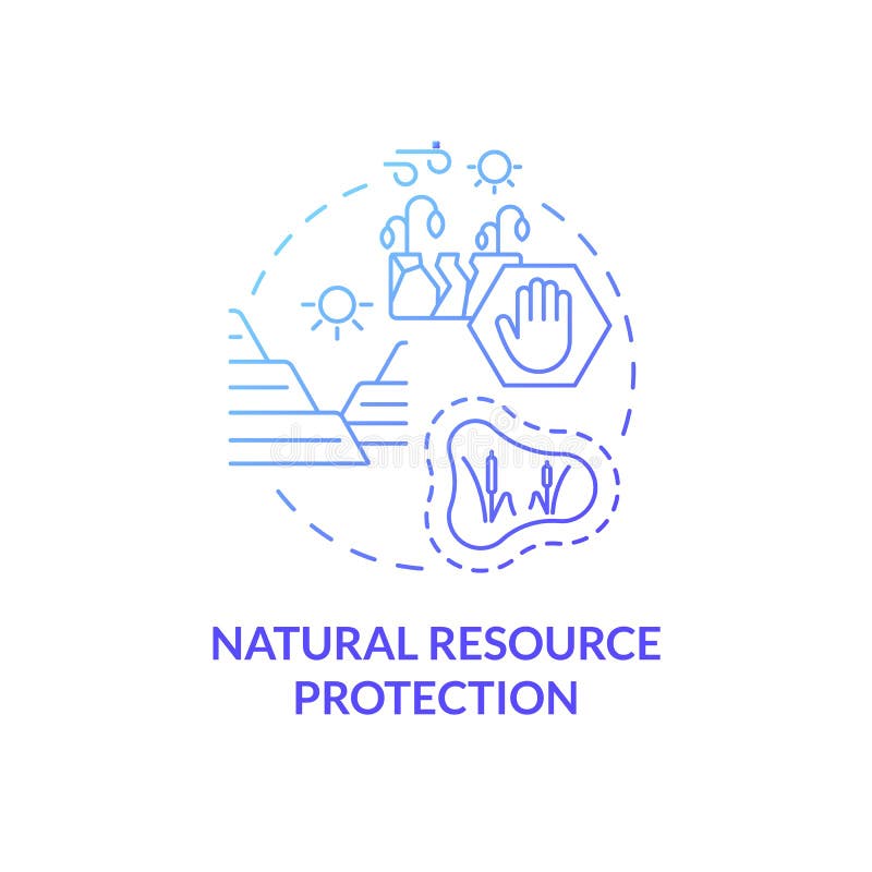 Natural Resources Protection Blue Gradient Concept Icon Stock Vector ...