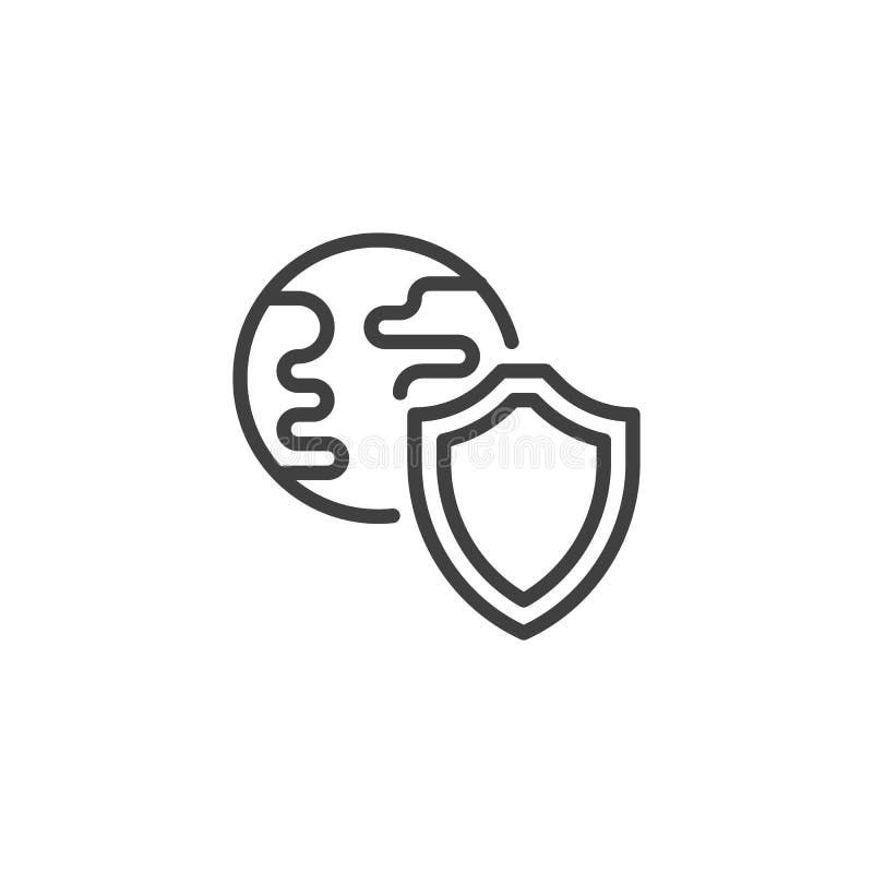 Natural Resources Protection Line Icon Stock Illustration ...