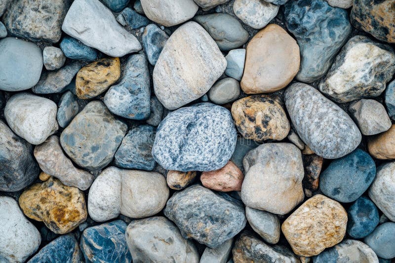 Natural River Stones Displaying Diverse Colors Patterns Stock Photos ...