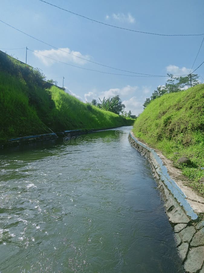 Natural River Village on Afternoon Stock Image - Image of cool, natural: 381689603