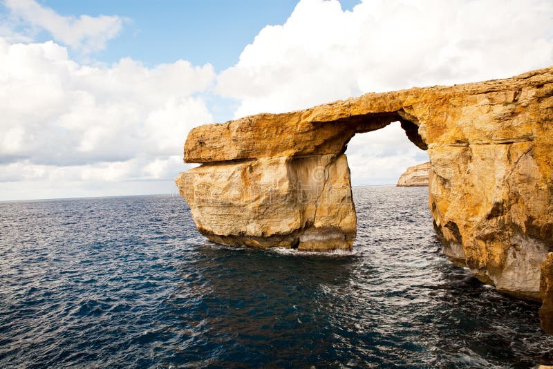Natural Rock Arch Azure Window, Gozo Stock Image - Image of gozo ...