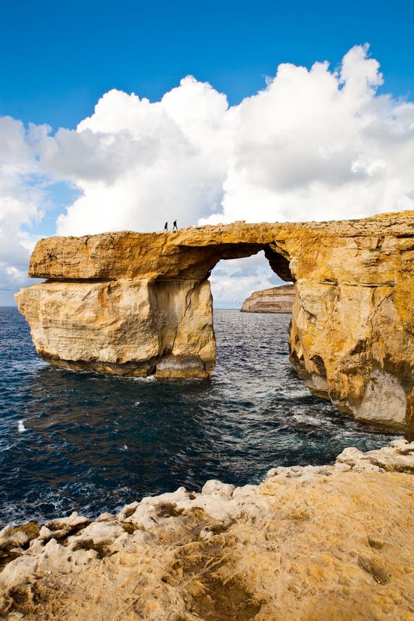 Natural Rock Arch Azure Window, Gozo Stock Image - Image of gozo, rock ...