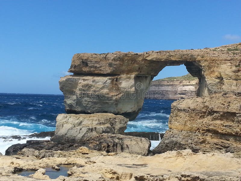 Natural Rock Arch 2 - Azure Window Stock Image - Image of arch, rock ...