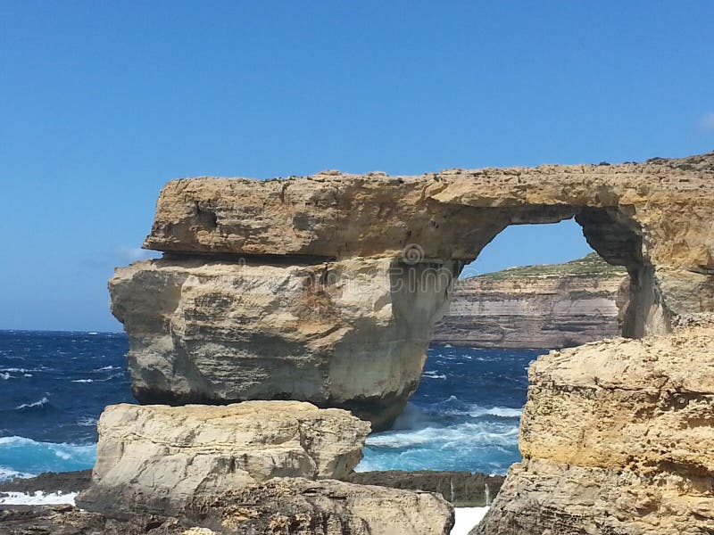 Natural Rock Arch - Azure Window Stock Image - Image of rock, window ...