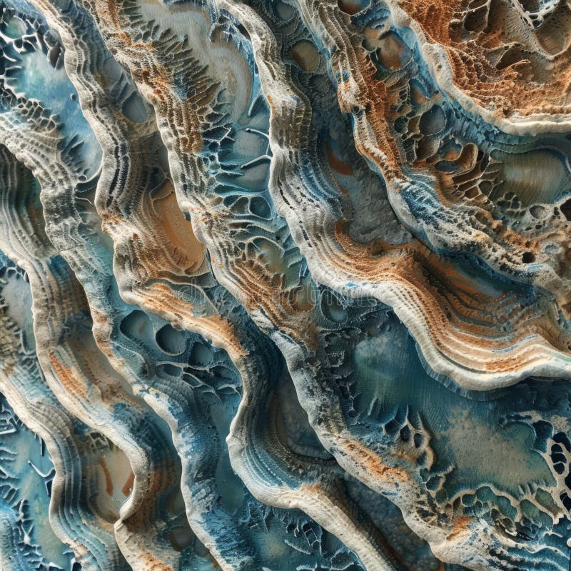 Abstract Wavy Patterns in Rock Formation Stock Illustration ...