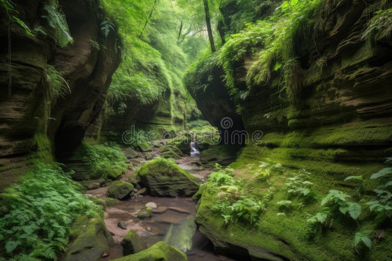 Natural Rock Formation with a Stream Running through it, Surrounded by ...