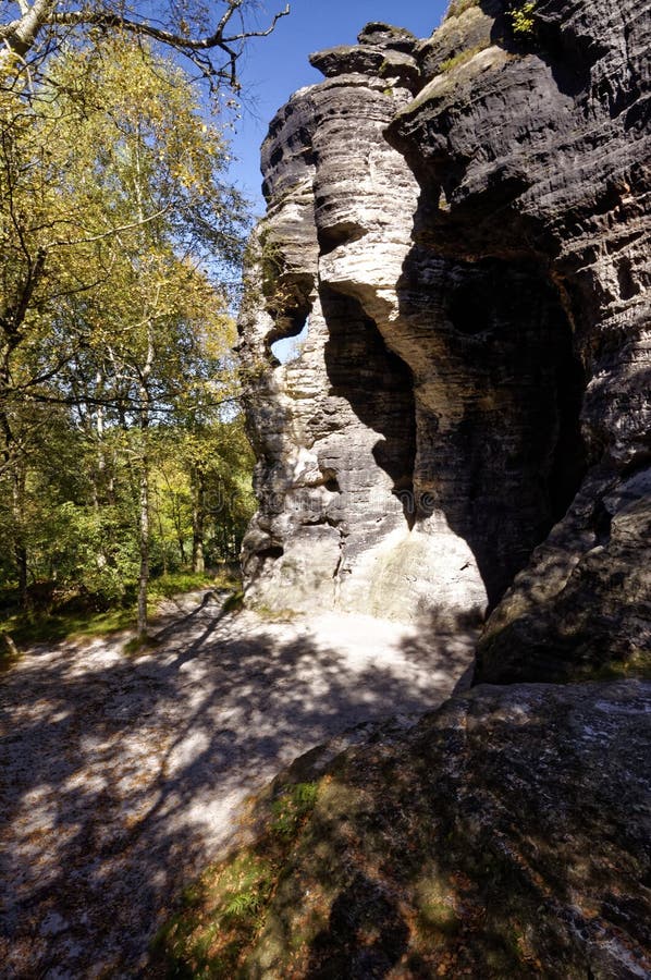 Natural Rock Formations Captured with Greenery Seen on the Left Side ...