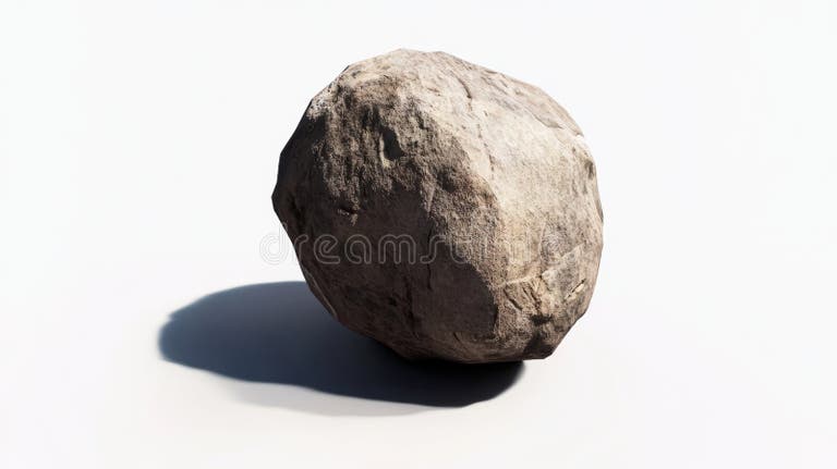 Natural Rock Sitting on a Flat Surface Casting a Shadow, Displaying Its ...