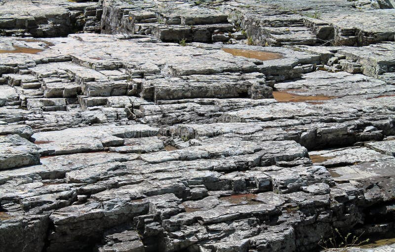 Natural Rock Terrace with Puddles Stock Photo - Image of terrace ...