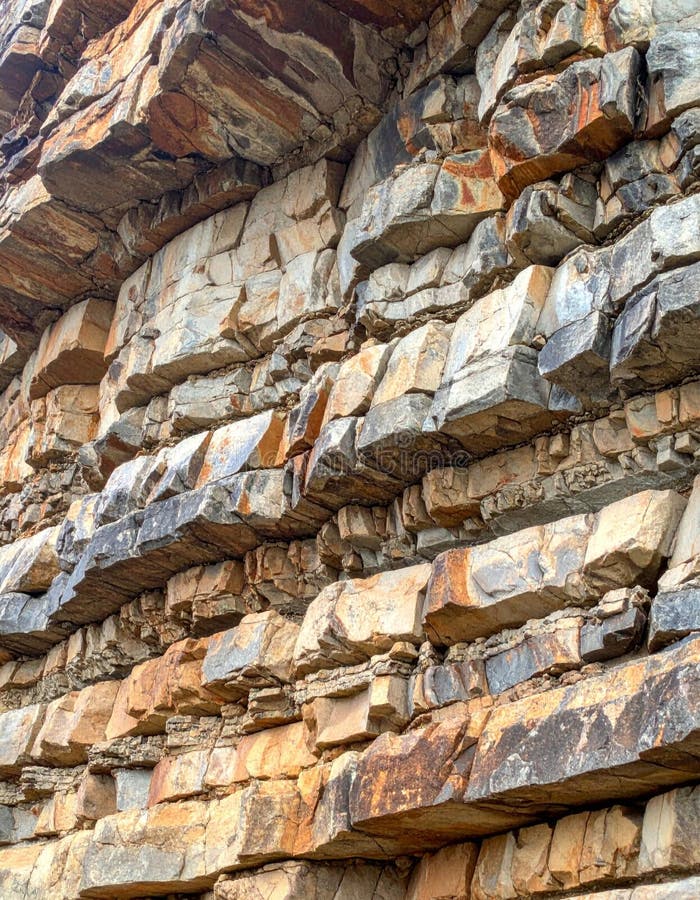 Natural Rock Texture in Brown and Gray with Horizontal Stratification ...