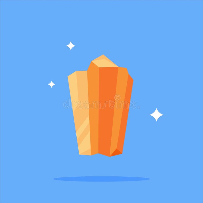 Natural Rocks and Minerals Logo, Orange Crystal Illustration Stock ...