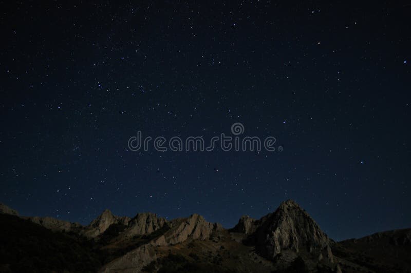 Natural Rocks and Stars at Night Stock Image - Image of creativity ...