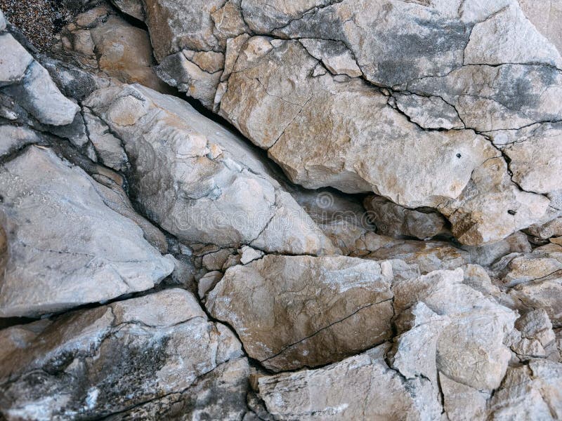 Natural Rocky Surface with Intricate Patterns and Textures in Beige ...