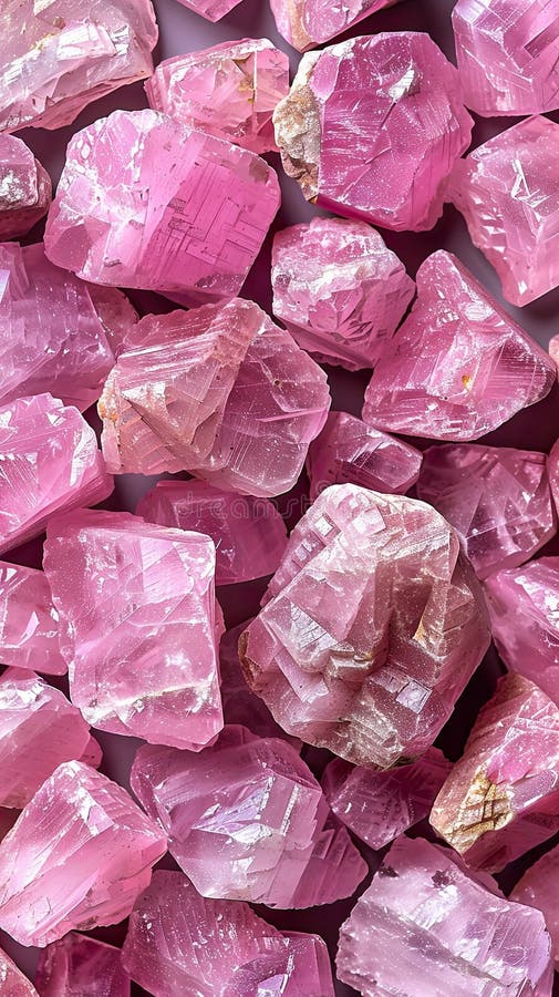 Natural Rose Quartz Minerals Semi-precious Gemstones Stock Illustration ...